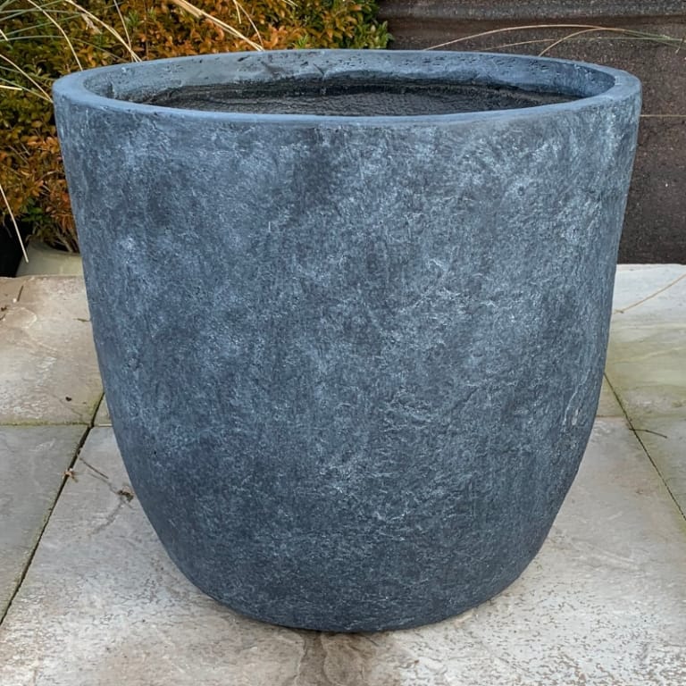 Fibre Clay Textured Black Tall Trough Extra Large | World of Pots