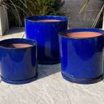 Atlantis Blue Bowed Cylinder | World of Pots