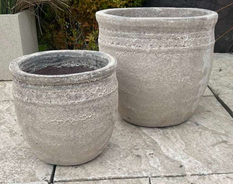 Atlantis Grey White Coin Pot | World of Pots
