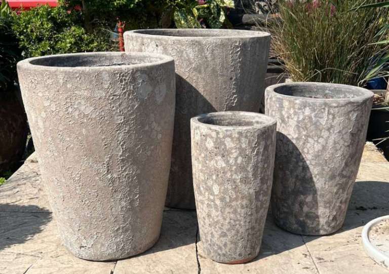 Atlantis Grey White Straight Sided Cylinder | World of Pots