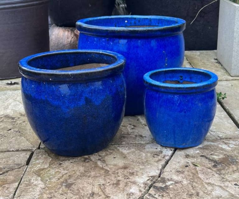 Glazed Blue Ace Pot | World of Pots