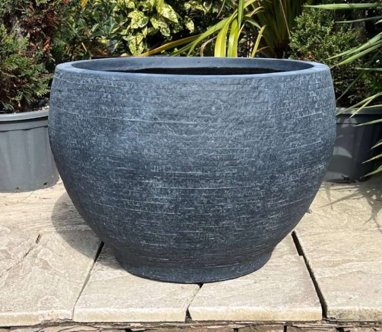 Fibre Clay Dark Slate Giant Bowl | World of Pots