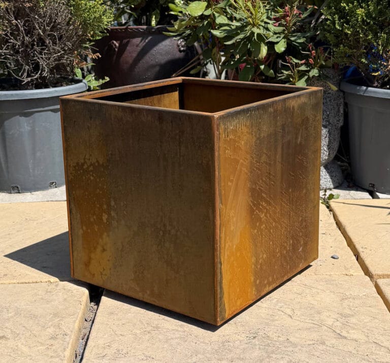 Corten Steel Cube | World of Pots
