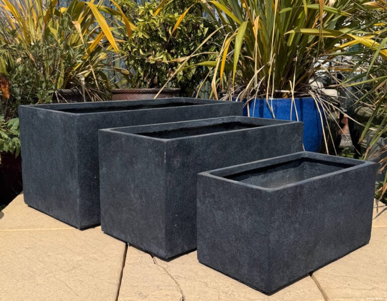 Fibre Clay Texas Black Trough | World of Pots
